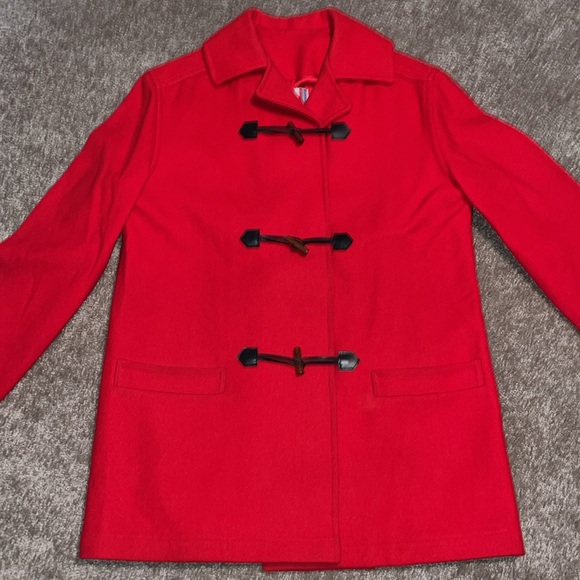 Pendleton | Jackets & Coats | Vintage 7s Pendleton Knockabouts Red Toggle 00 Virgin Wool Coat ...